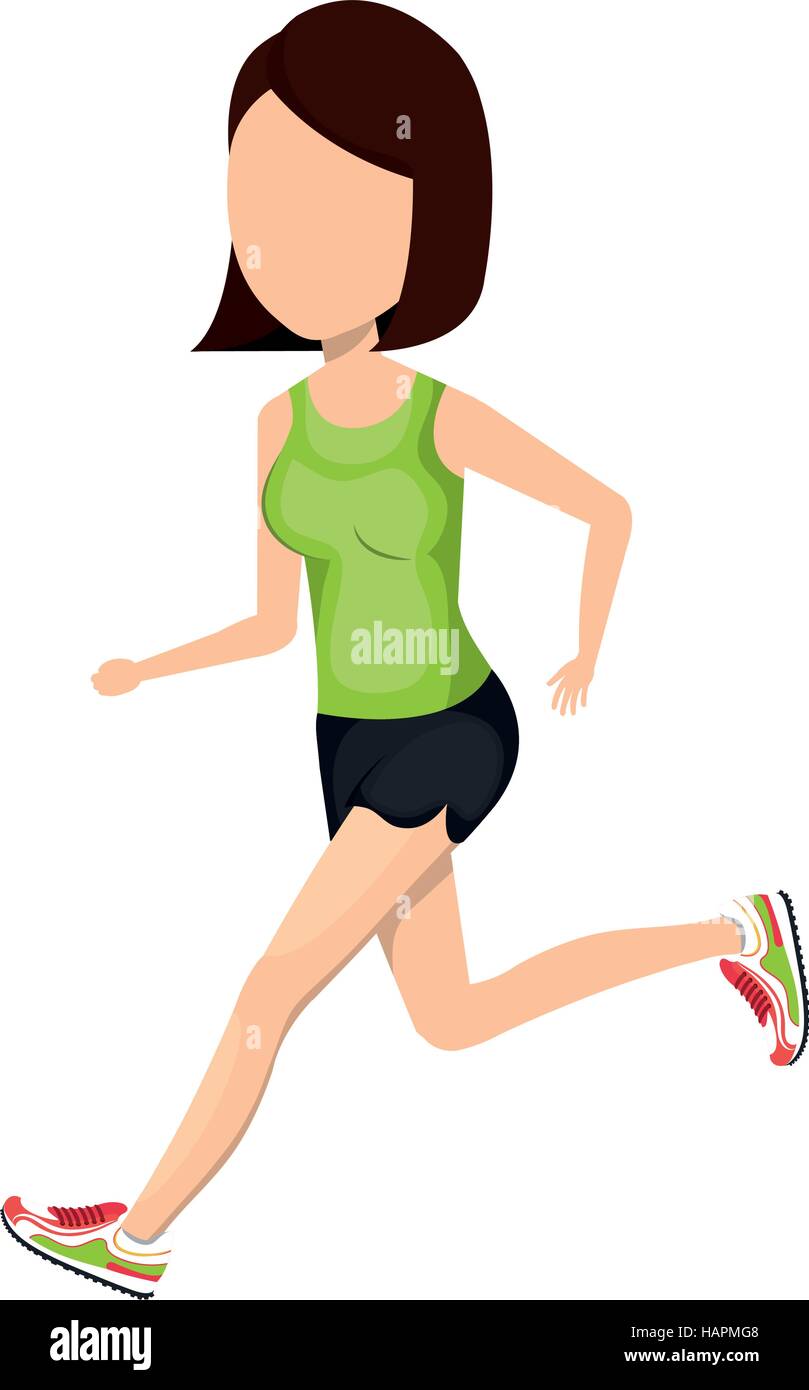 woman running character athlete vector illustration design Stock Vector ...