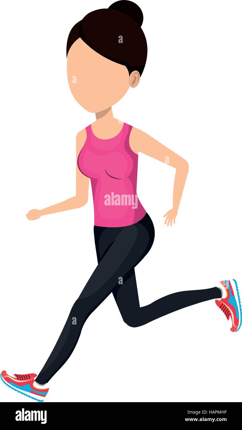 woman running character athlete vector illustration design Stock Vector ...