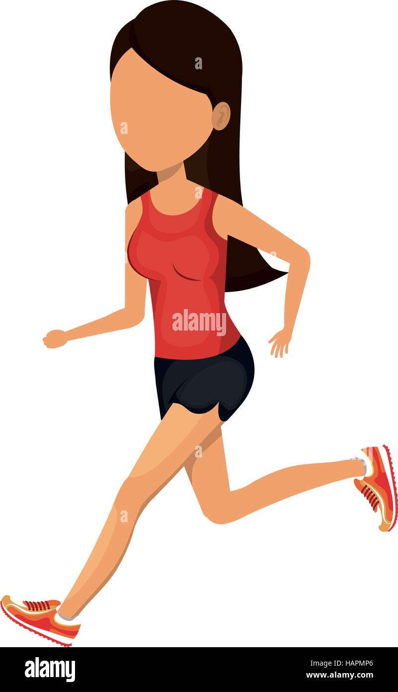 woman running character athlete vector illustration design Stock Vector ...