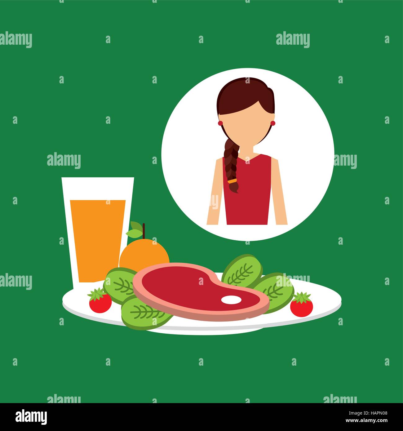 Girl standing eating Stock Vector Images - Alamy