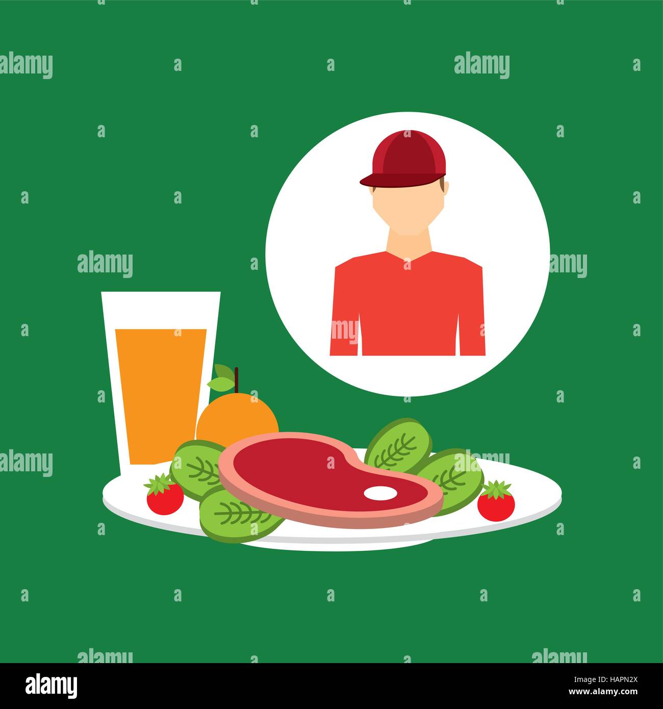 healthy food man with plate food vector illustration eps 10 Stock ...