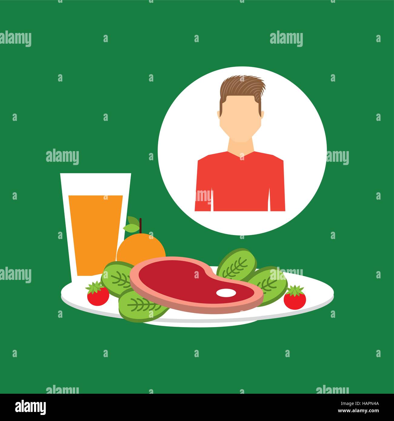 healthy food man with plate food vector illustration eps 10 Stock ...