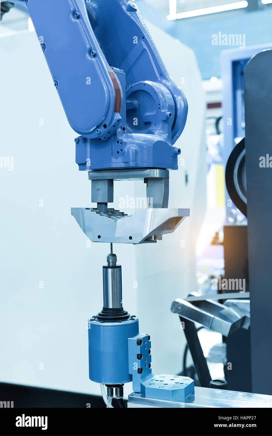 robot drill machine tool at mobile industrial manufacture factory Stock ...