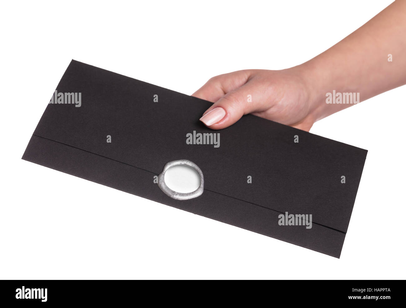 envelope in the hand on a white background isolated Stock Photo - Alamy