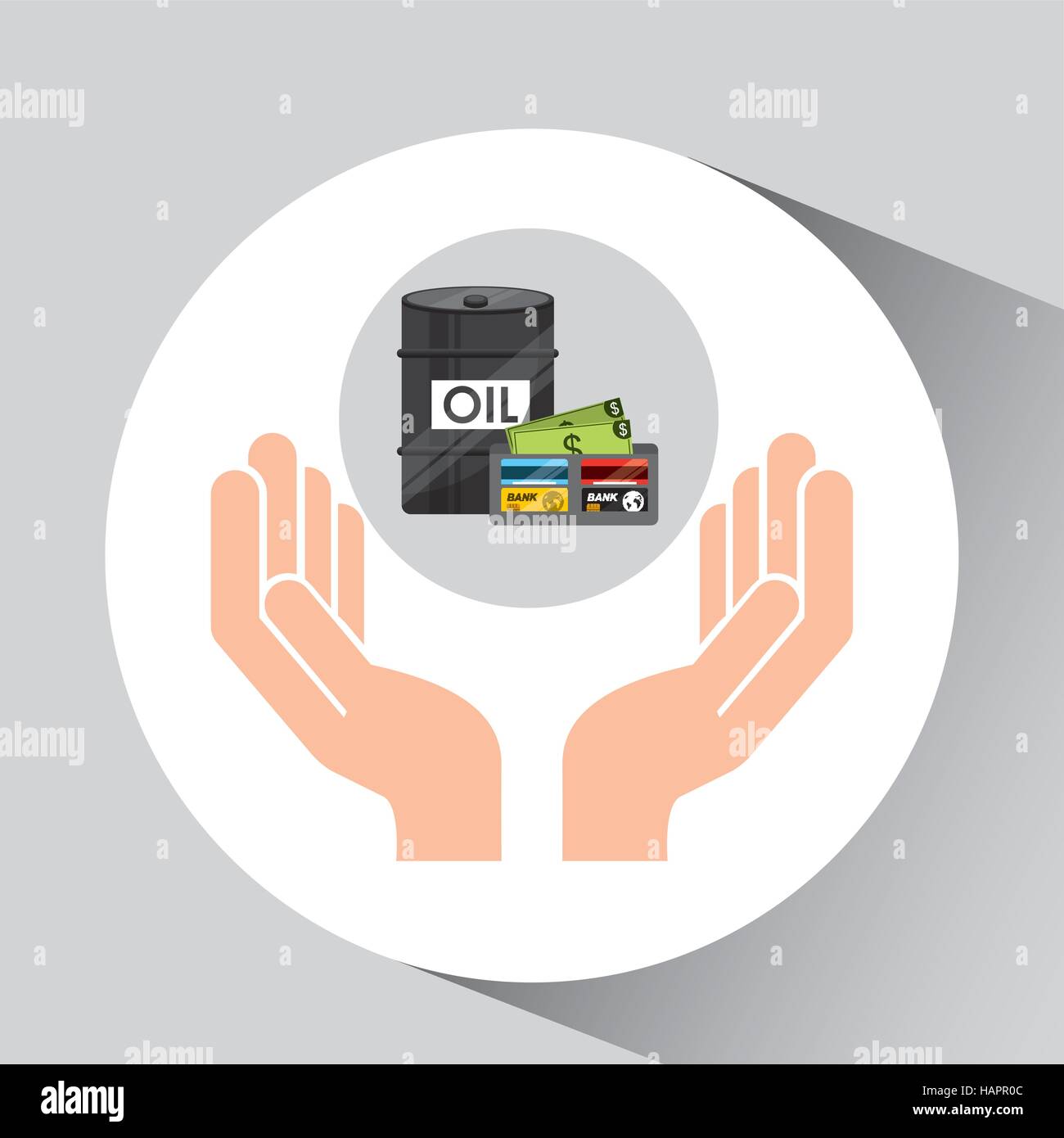 hand oil industry barrel wallet money vector illustration eps 10 Stock ...