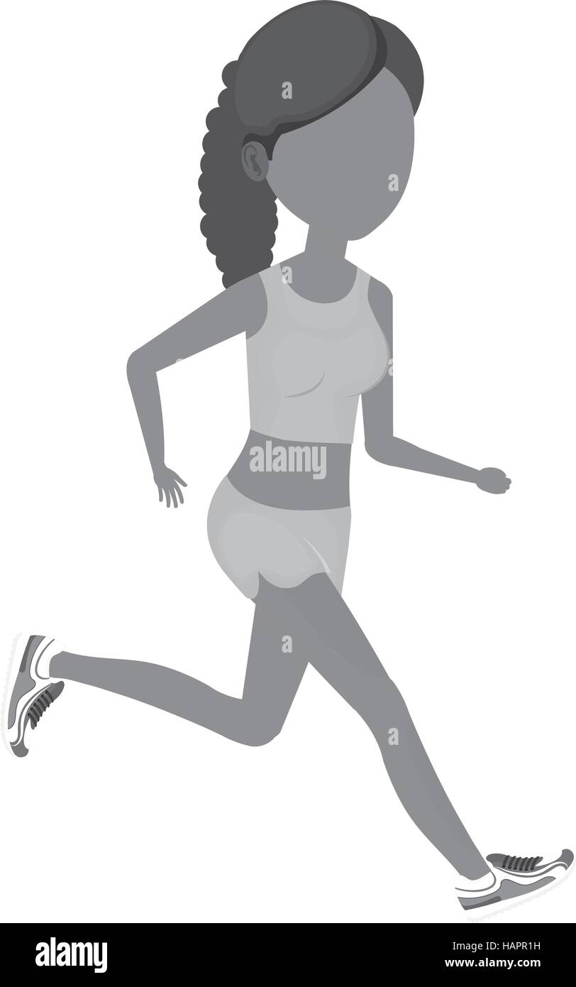 woman running character athlete vector illustration design Stock Vector ...