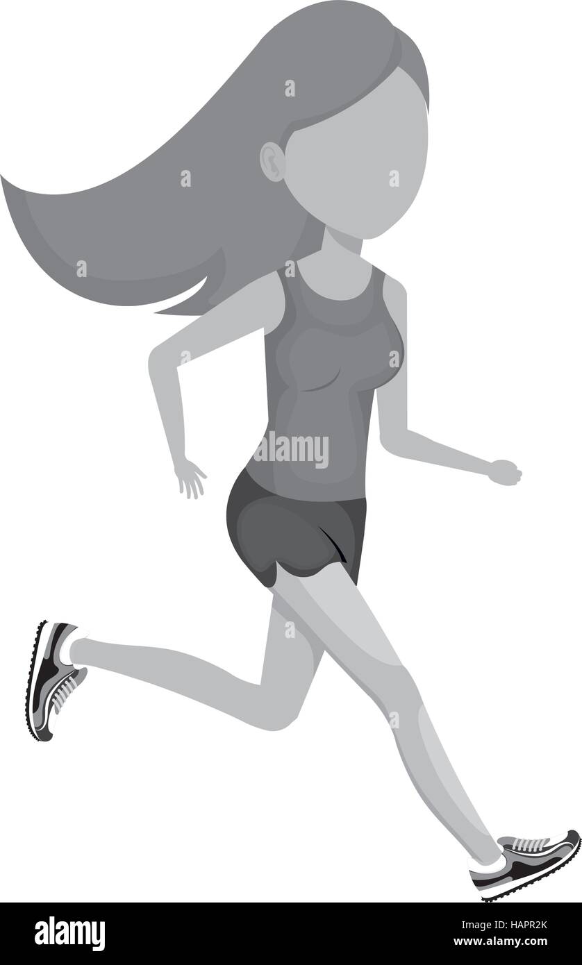 woman running character athlete vector illustration design Stock Vector ...