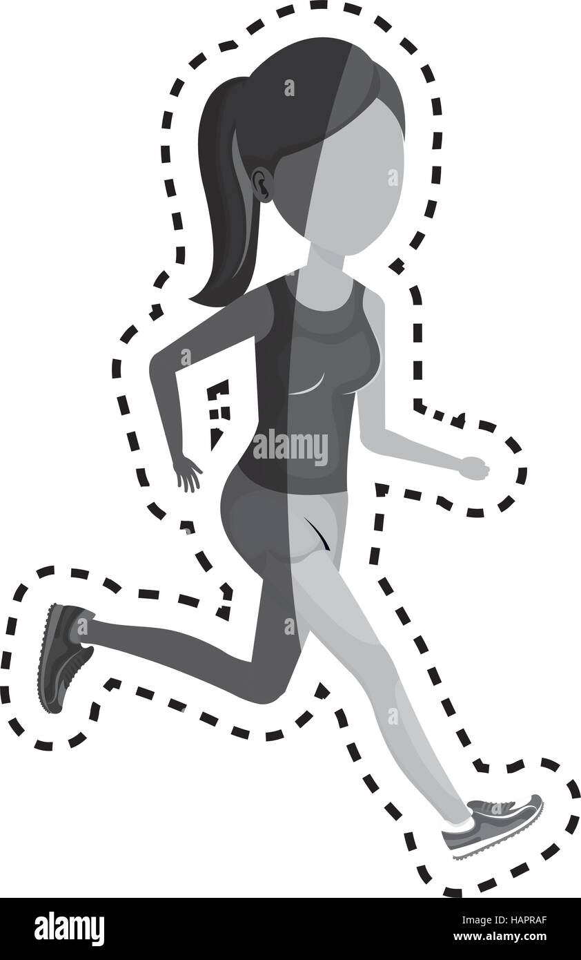 woman running character athlete vector illustration design Stock Vector ...
