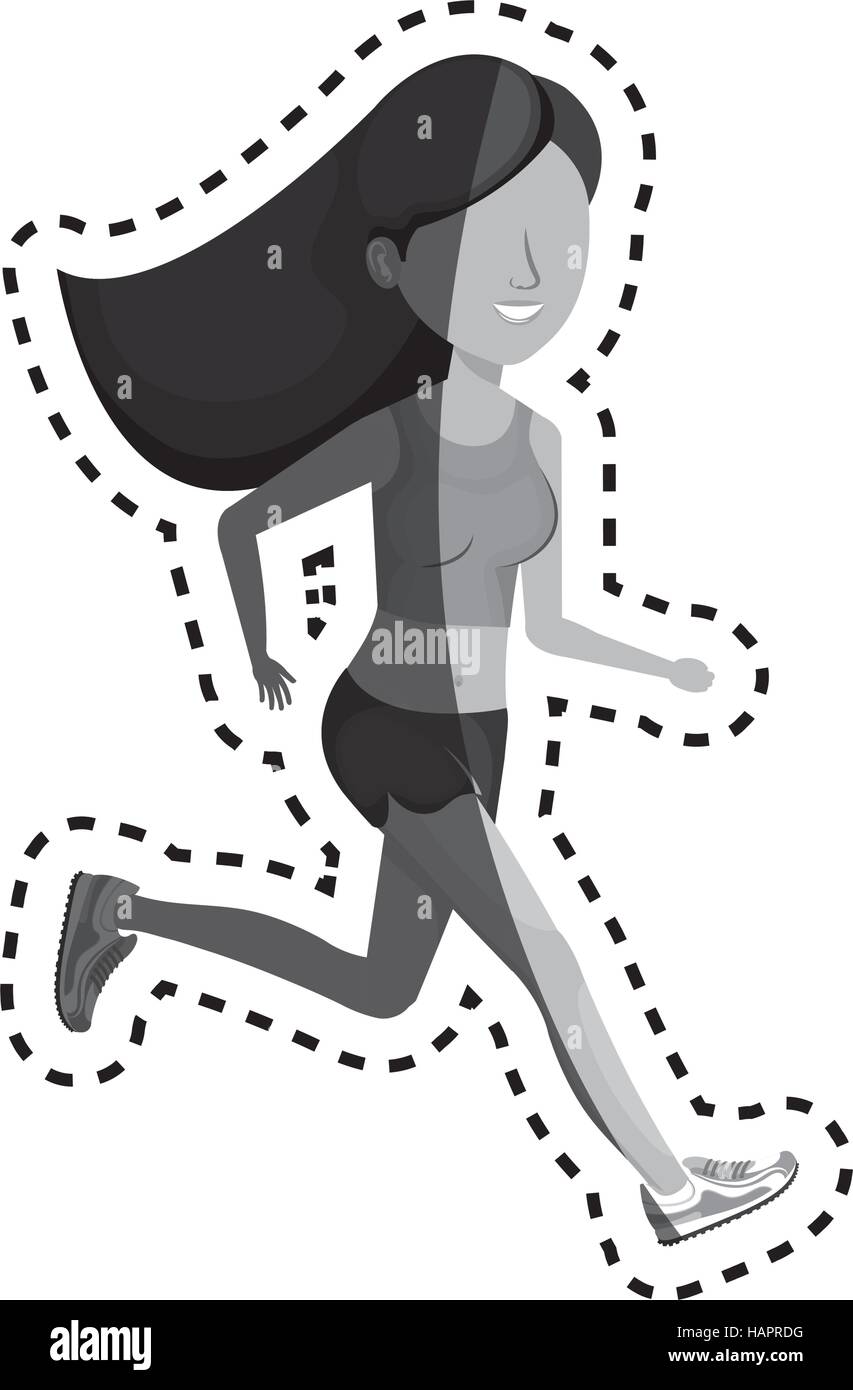 woman running character athlete vector illustration design Stock Vector ...