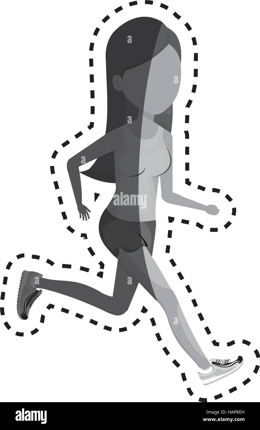 woman running character athlete vector illustration design Stock Vector ...