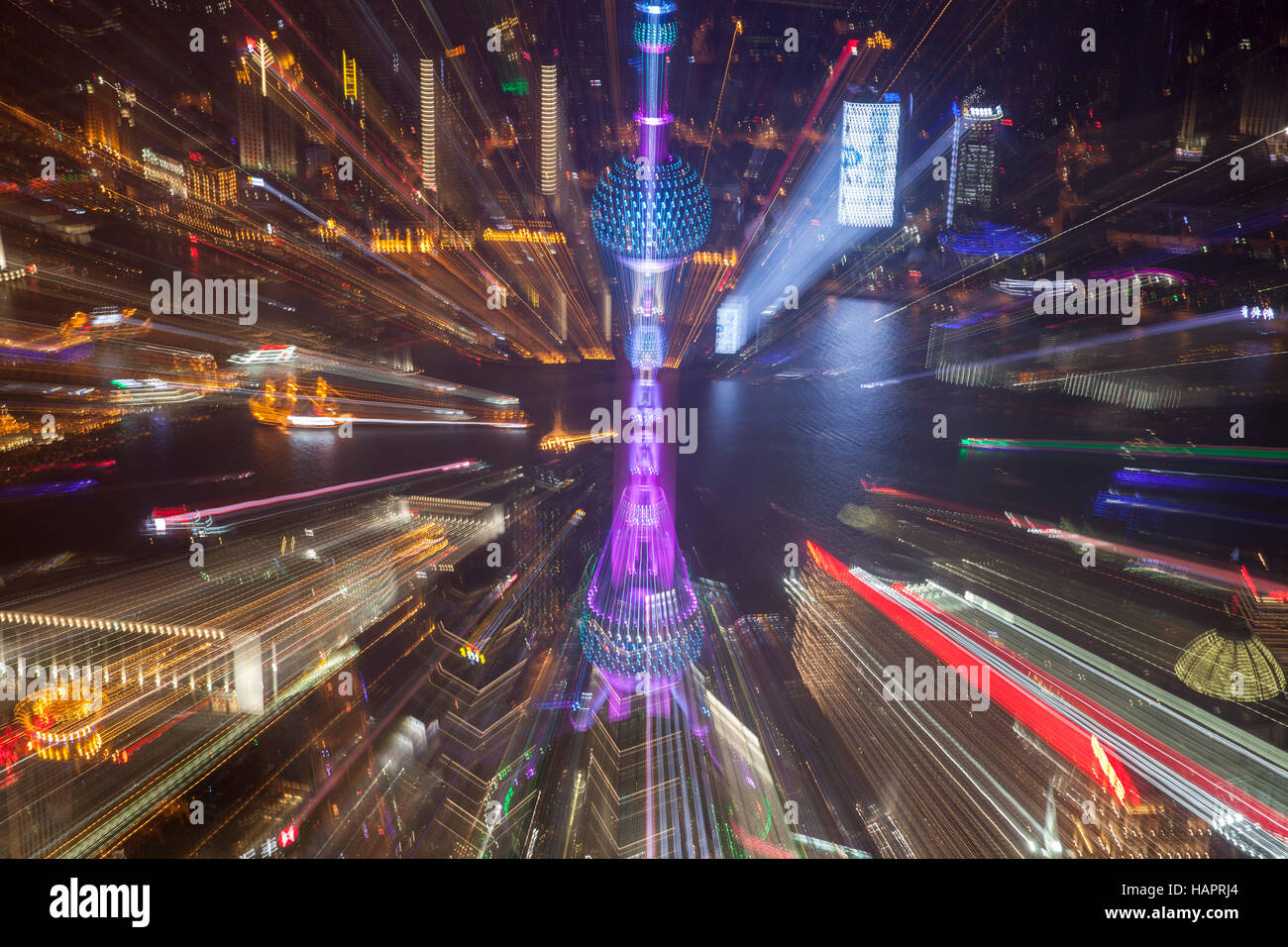 Skyscrapers pudong dusk hi-res stock photography and images - Alamy