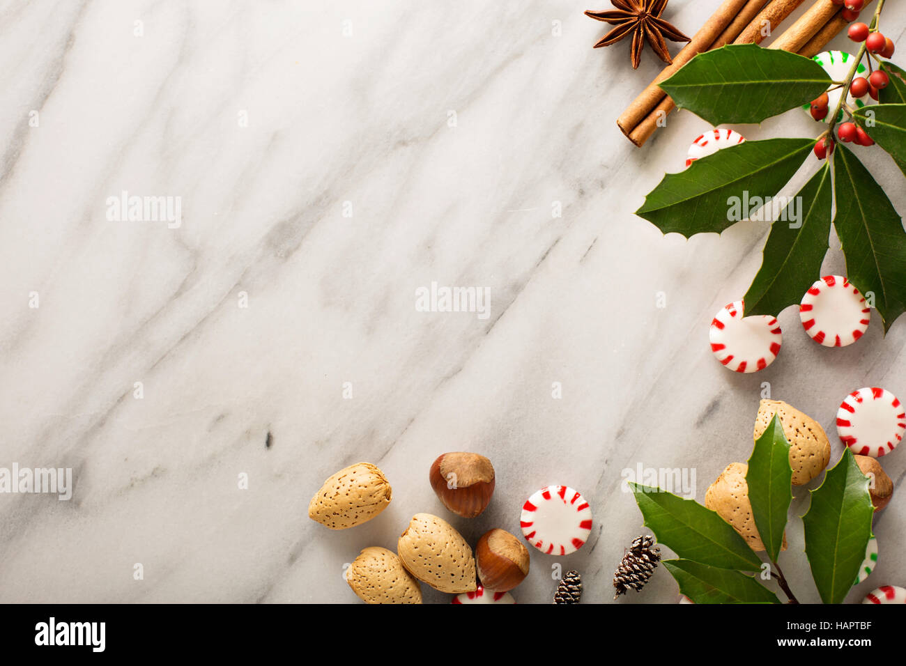 Holiday background with peppermint candy Stock Photo - Alamy