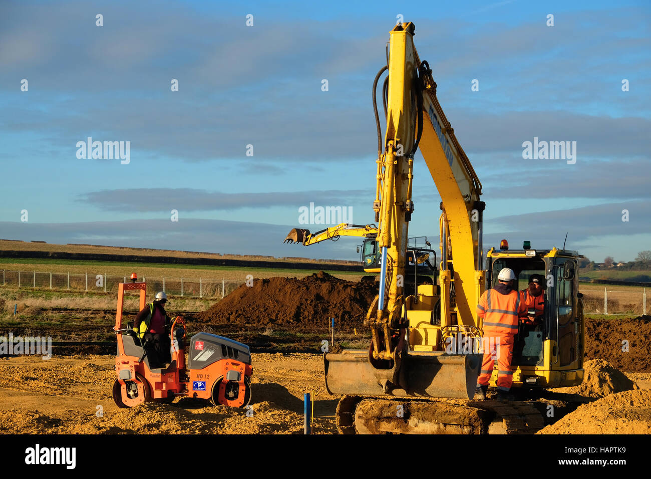 Land being prepared for house building, Grantham, Lincolnshire, England ...
