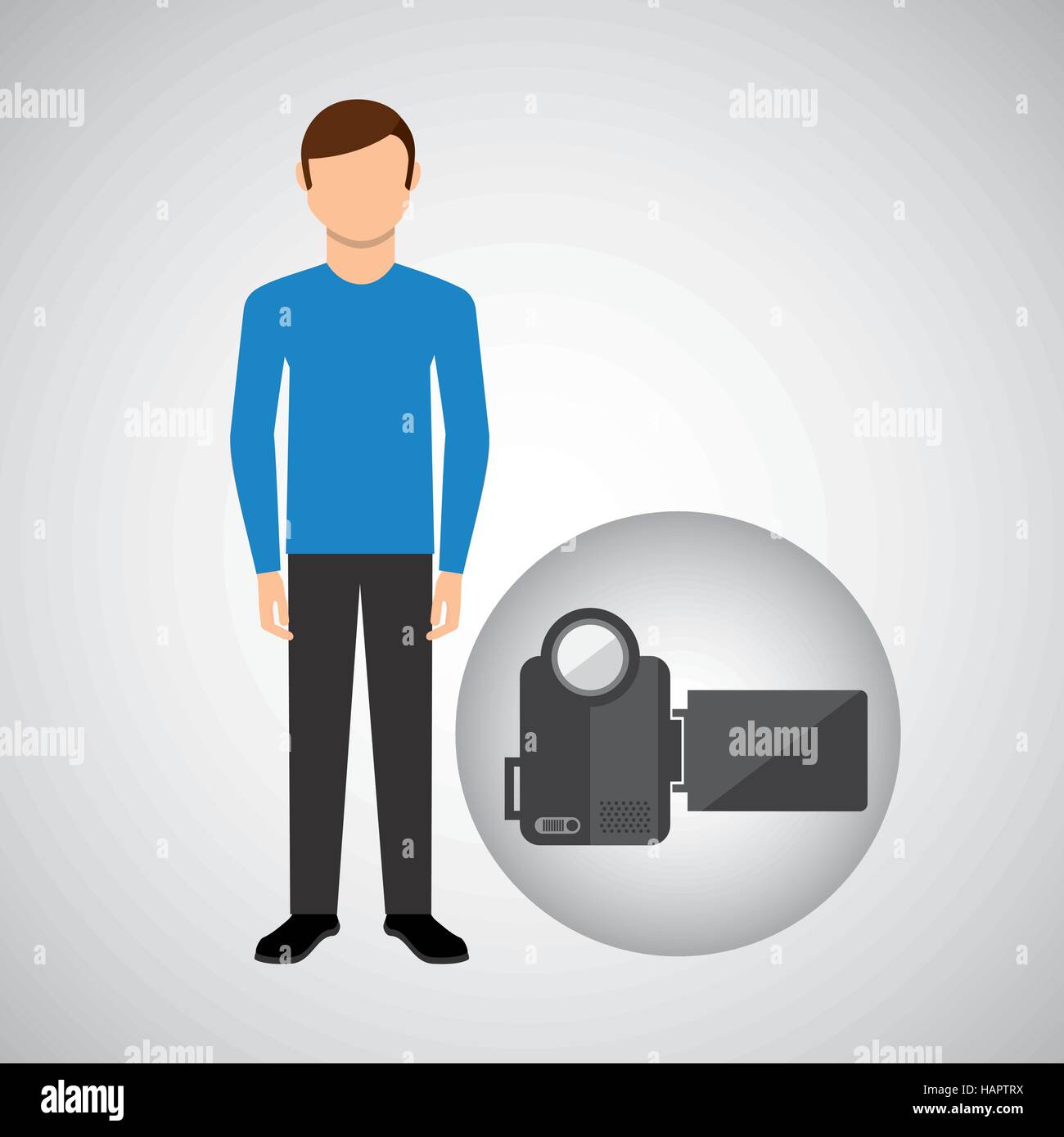 character man movie concept video camera vector illustration eps 10 ...