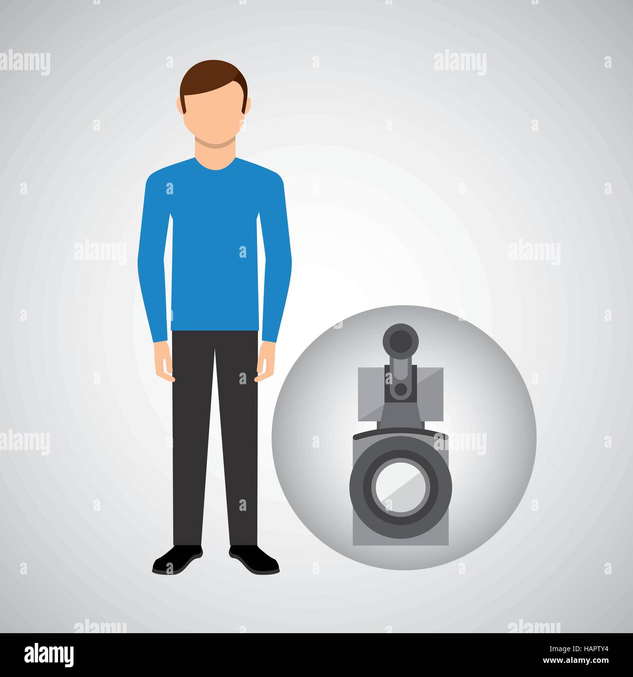 character man movie concept camera film vector illustration eps 10 ...