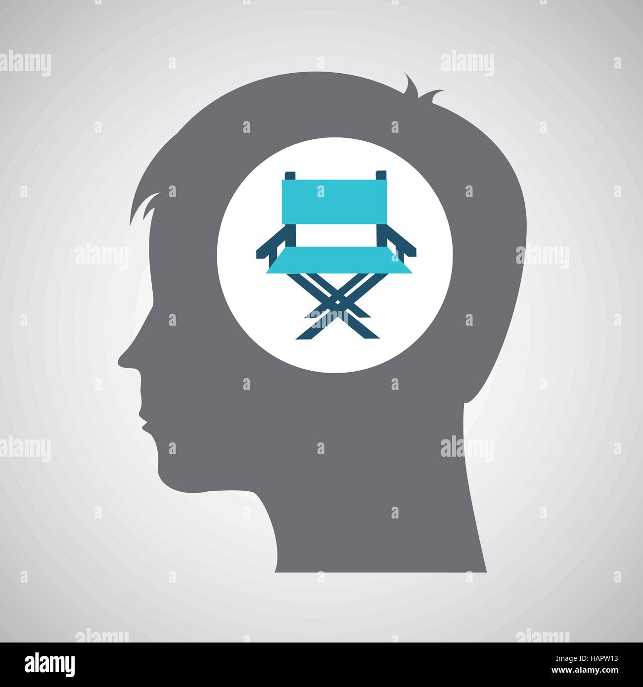 director chair film silhouette head think movie vector illustration eps ...
