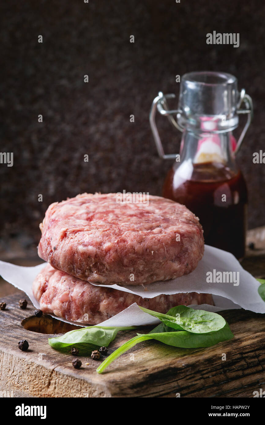 Ingredients for making burger Stock Photo - Alamy