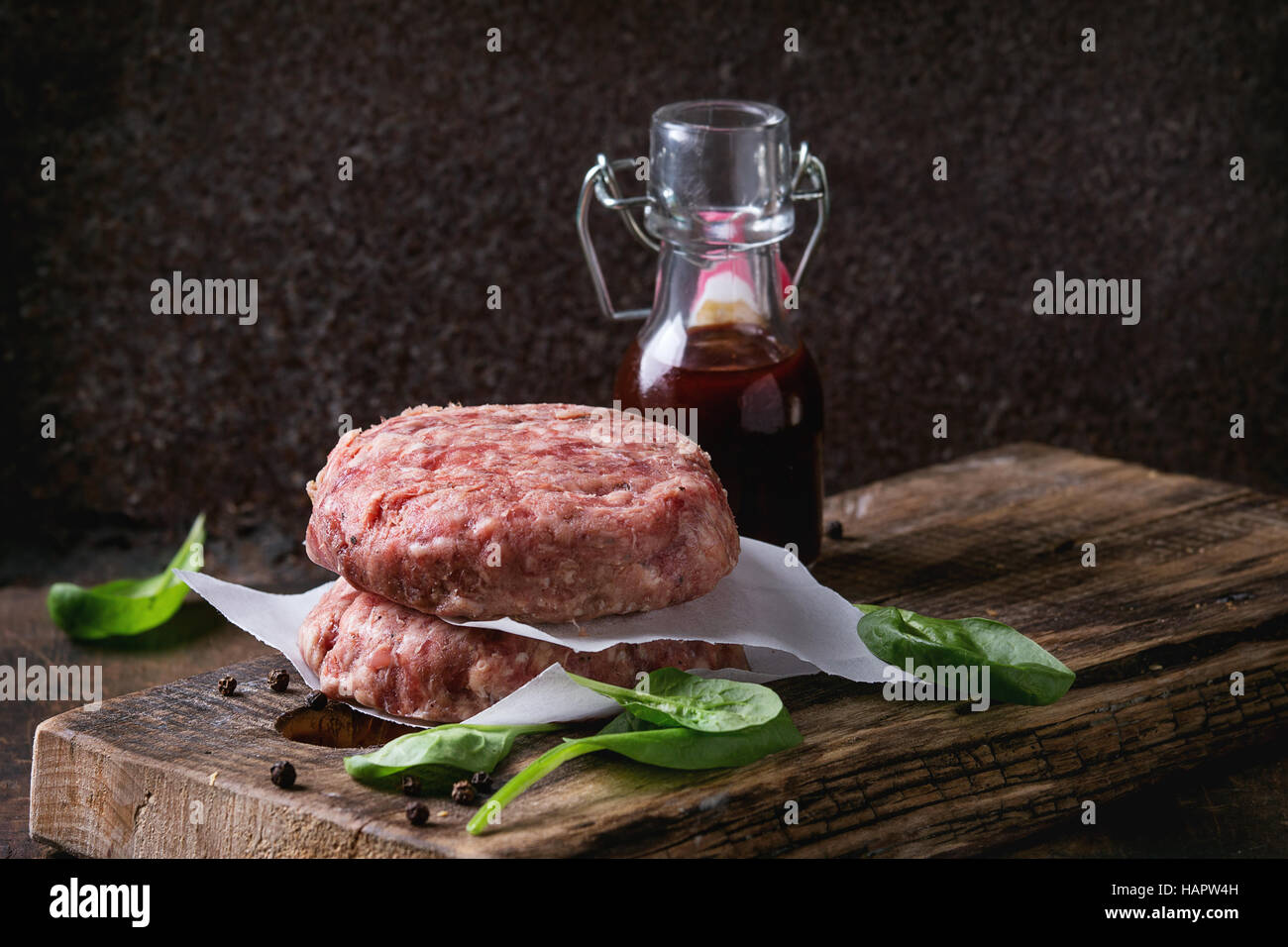 Ingredients for making burger Stock Photo - Alamy