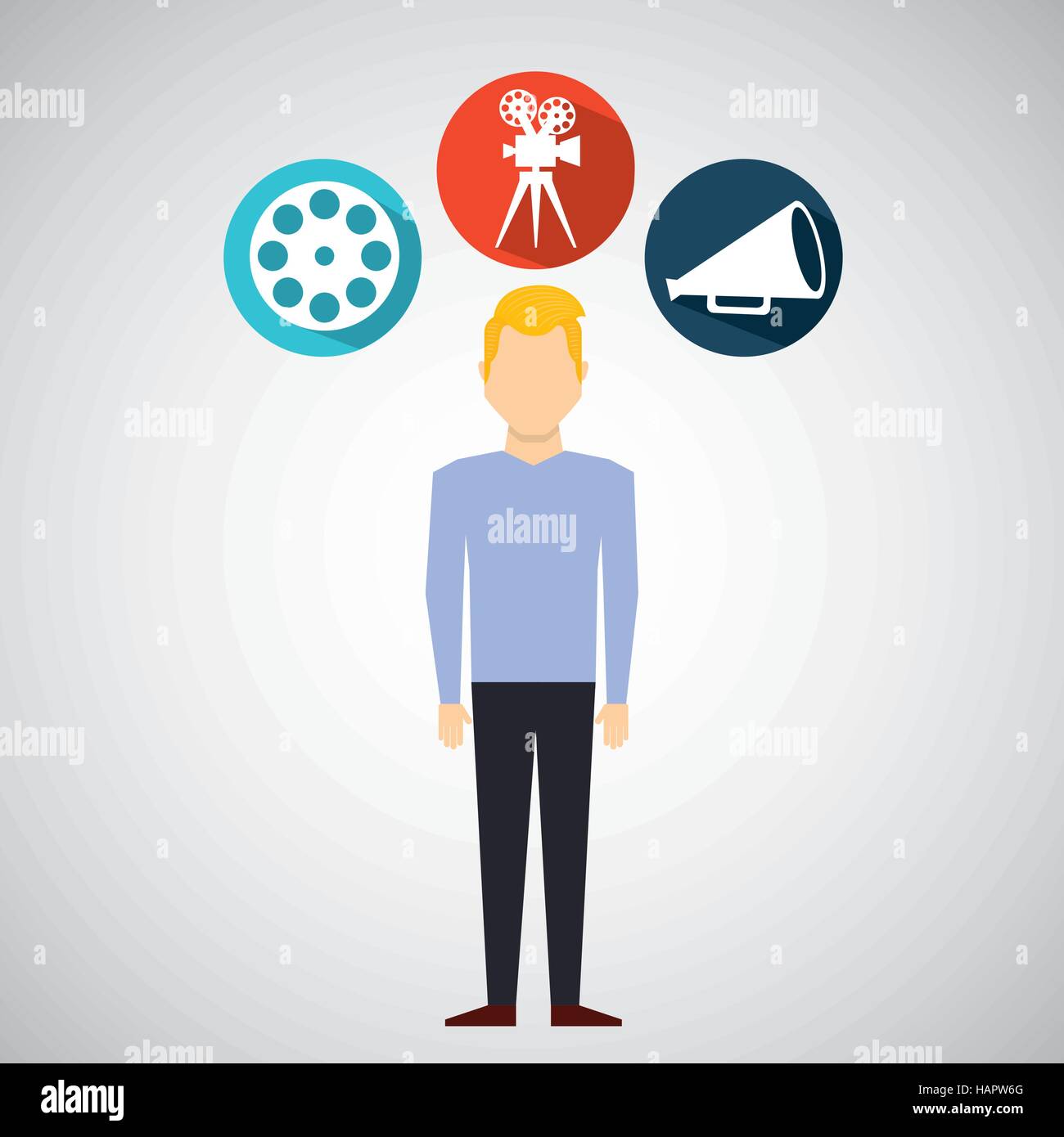 cartoon guy movie icons vector illustration eps 10 Stock Vector Image ...