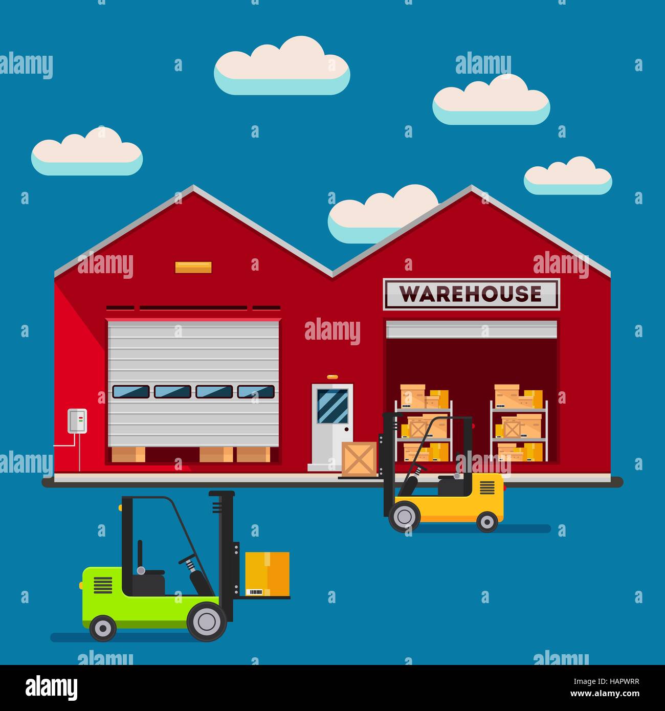 Warehouse infographic elements vector flat design. People in stock ...