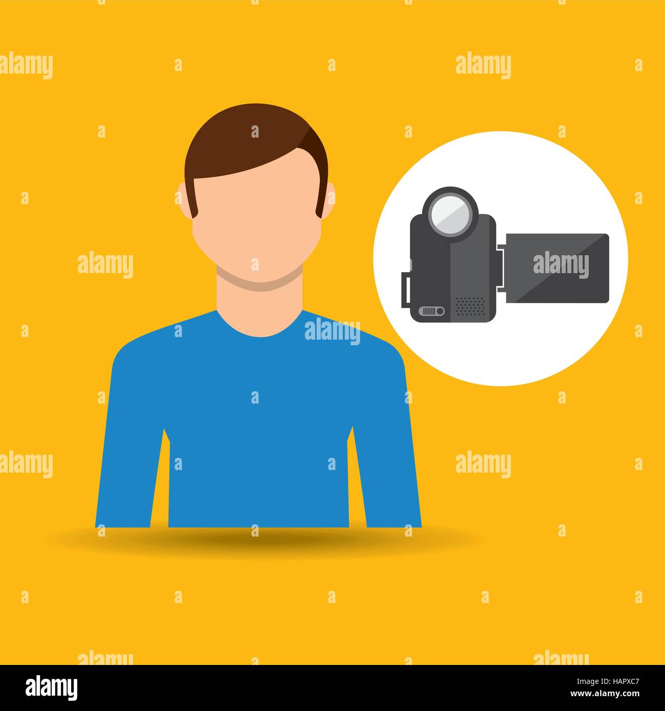 character man movie concept video camera vector illustration eps 10 ...