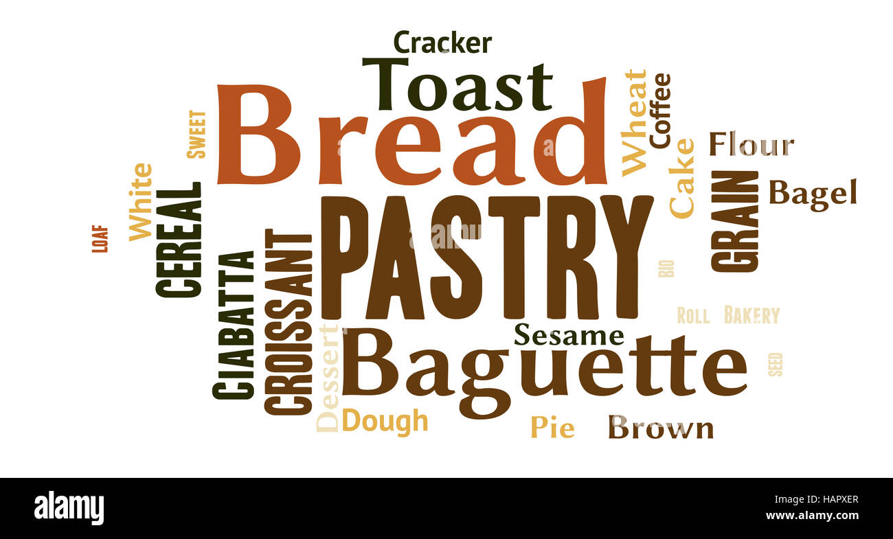 A word cloud with bakery related concepts Stock Photo - Alamy