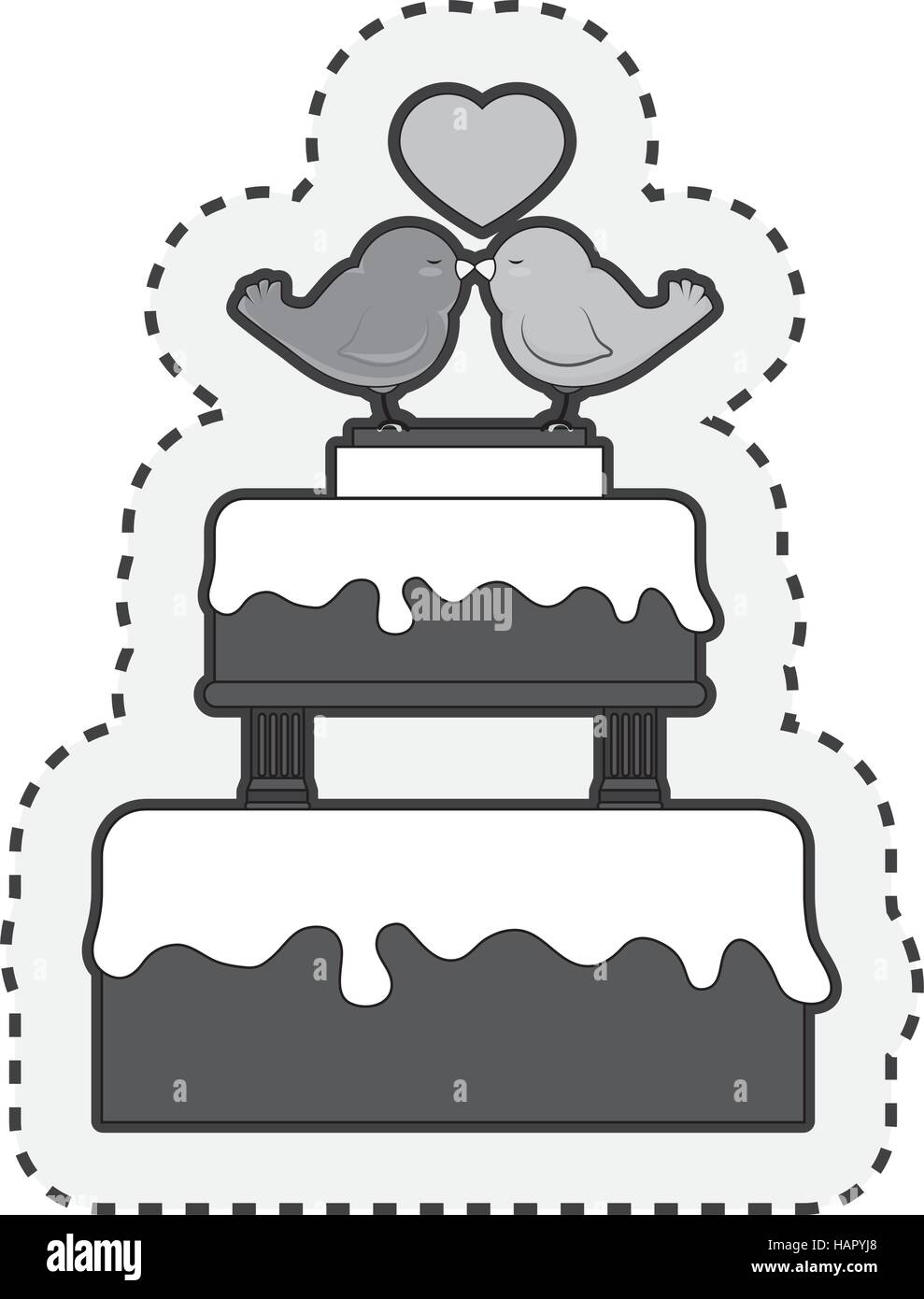 birds wedding card celebration vector illustration design Stock Vector ...