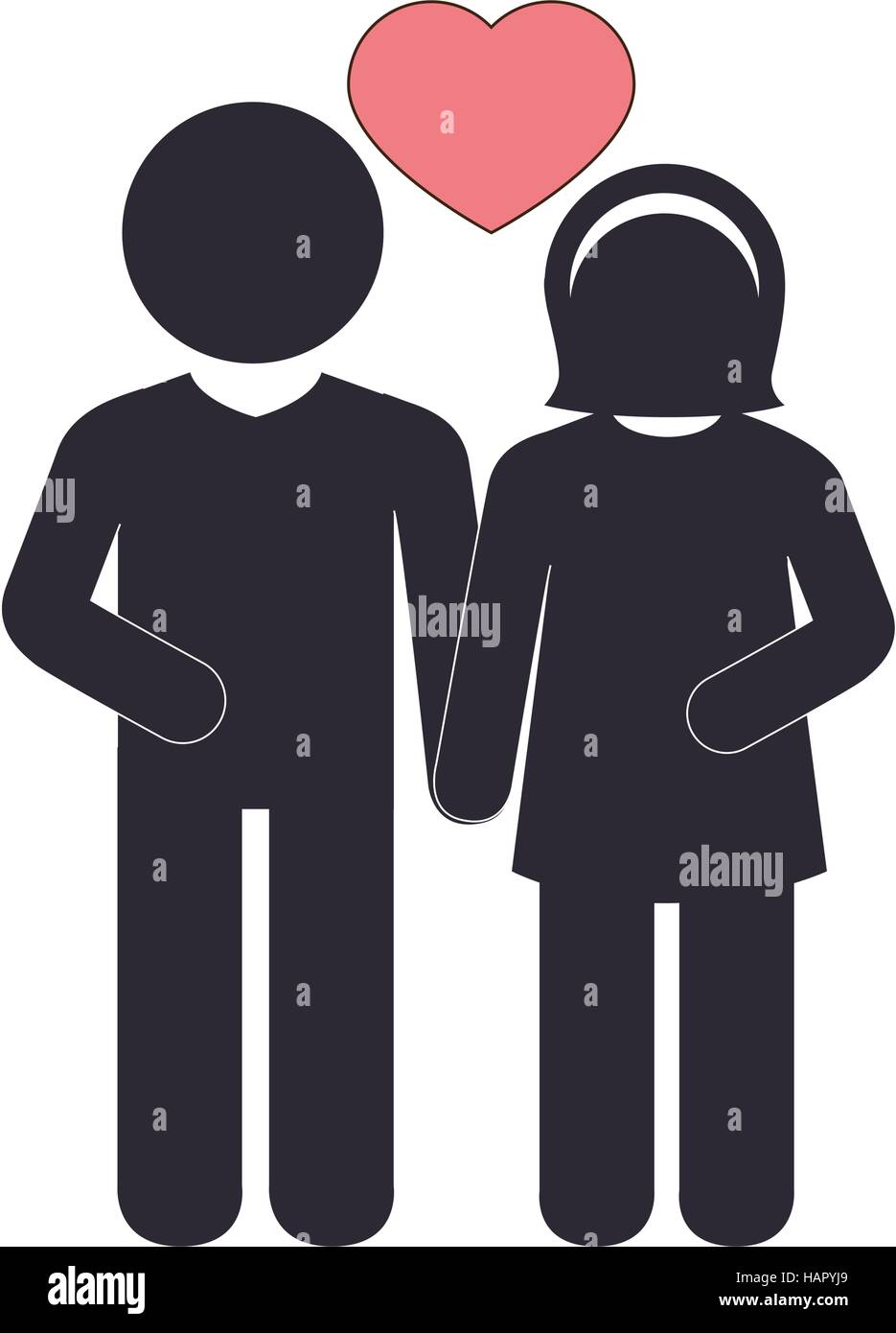 couple just married with heart vector illustration design Stock Vector ...