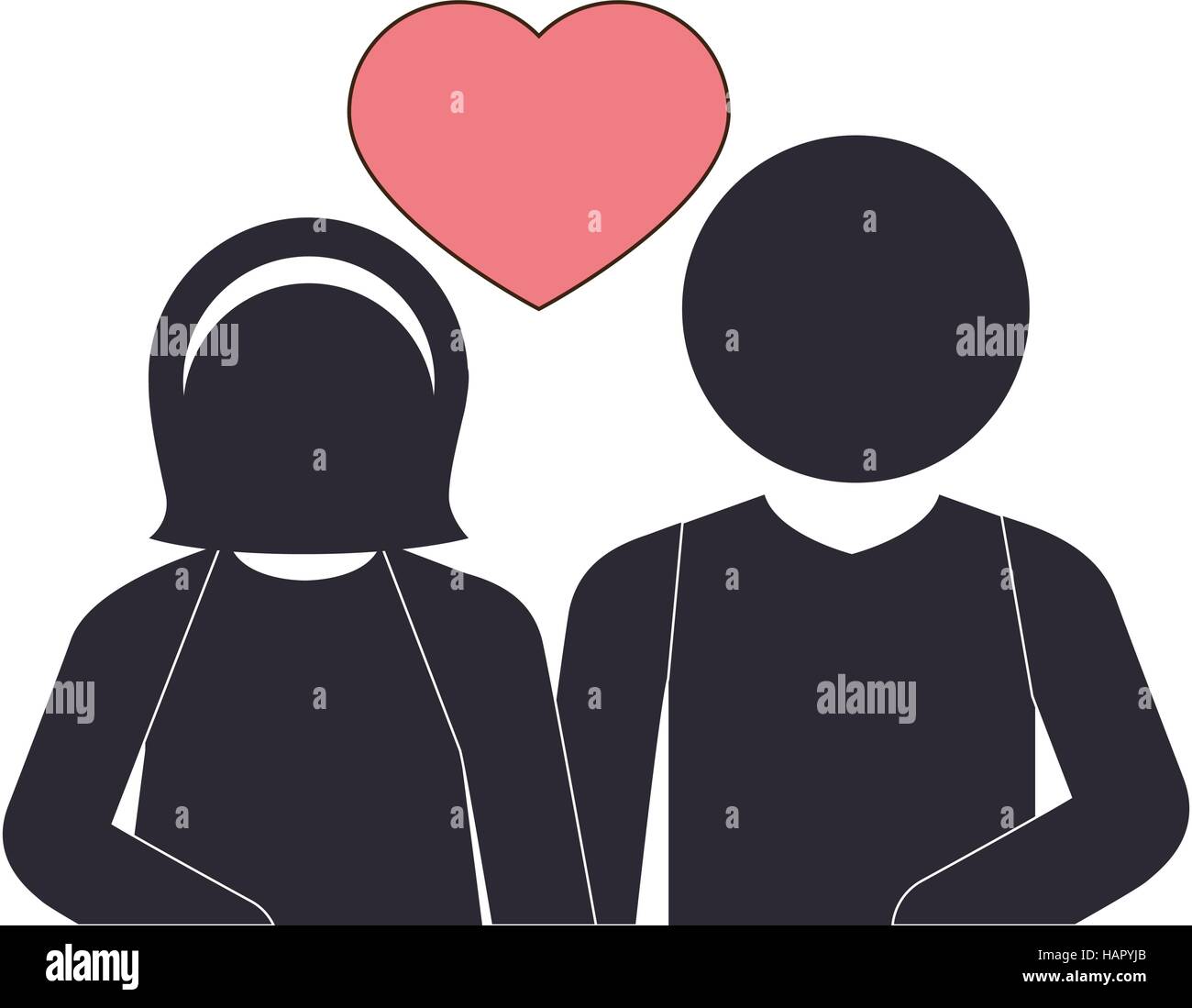couple just married with heart vector illustration design Stock Vector ...