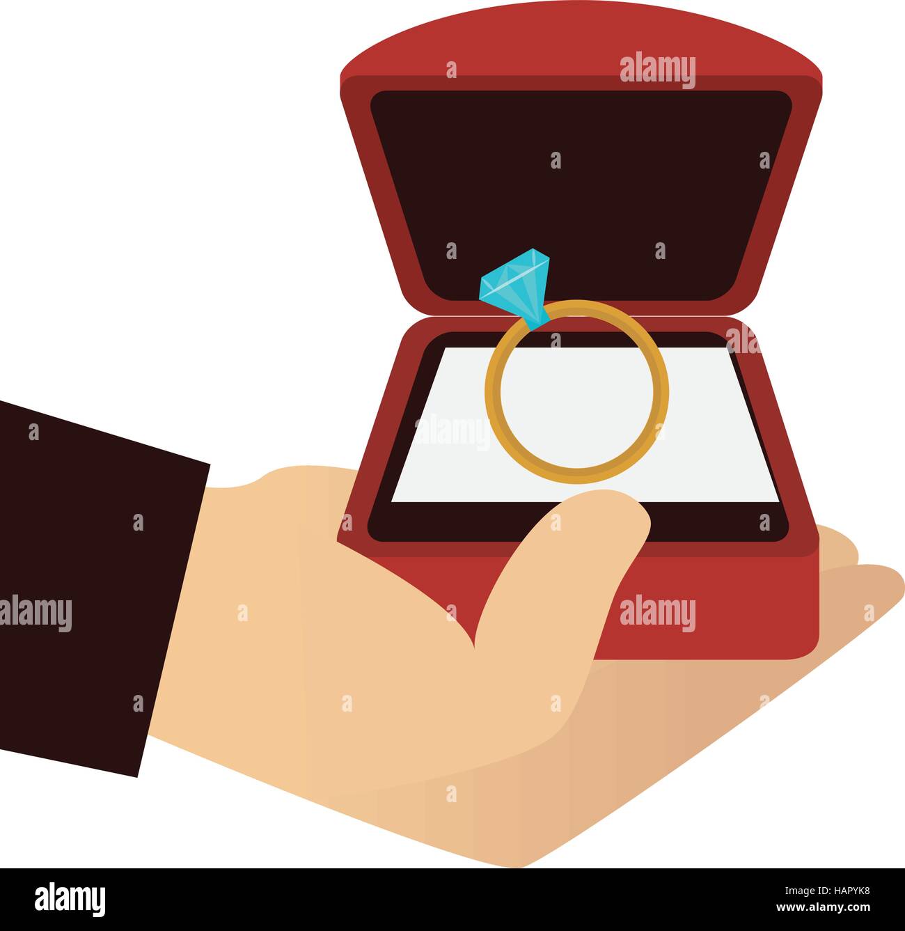 Hand Engagement Ring Vector Illustration High Resolution Stock ...