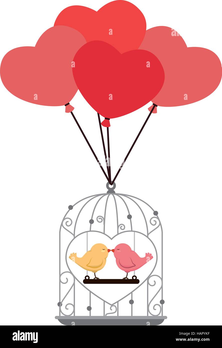 birds wedding card celebration vector illustration design Stock Vector ...