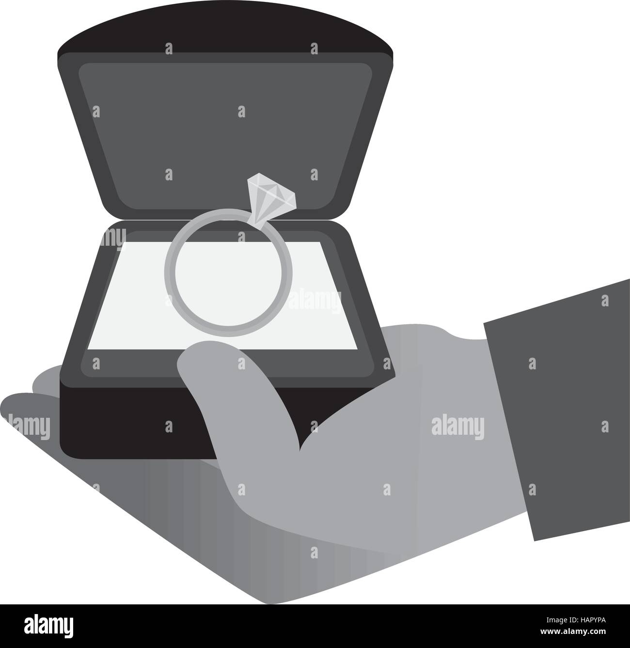 hand with engagement ring vector illustration design Stock Vector Image ...