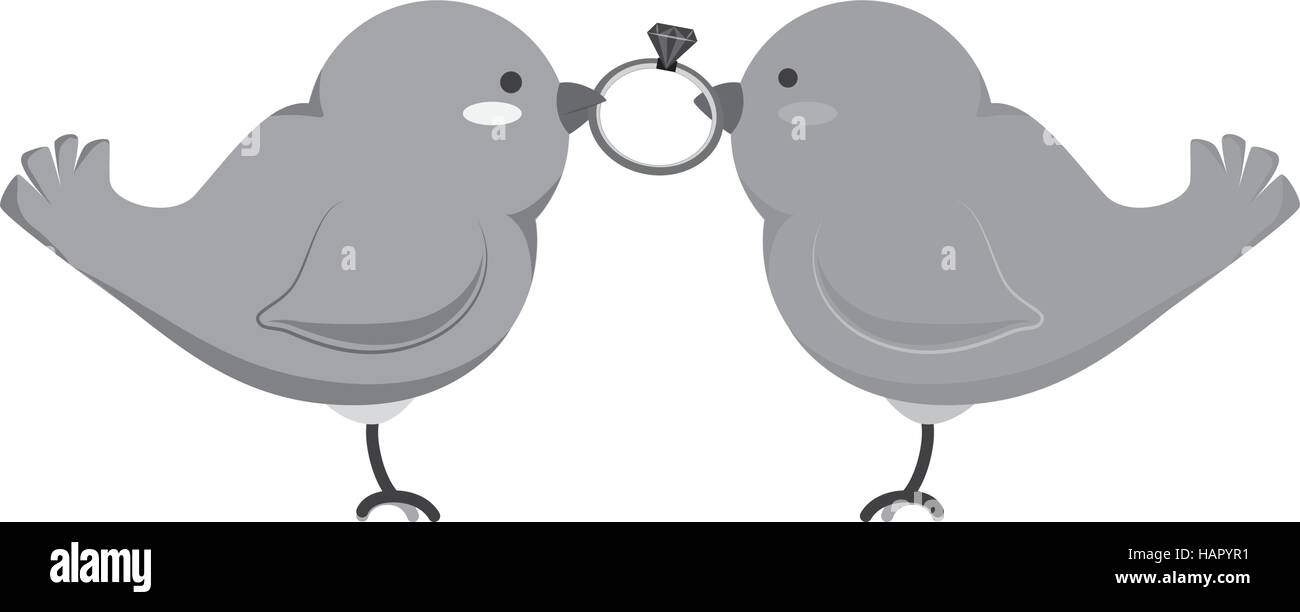 birds wedding card celebration vector illustration design Stock Vector ...