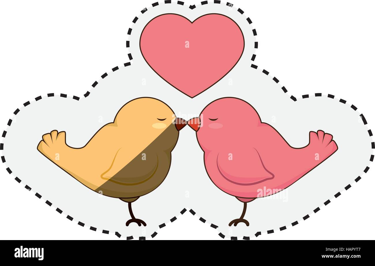 birds wedding card celebration vector illustration design Stock Vector ...