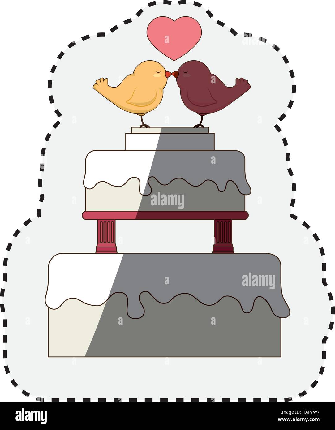 birds wedding card celebration vector illustration design Stock Vector ...