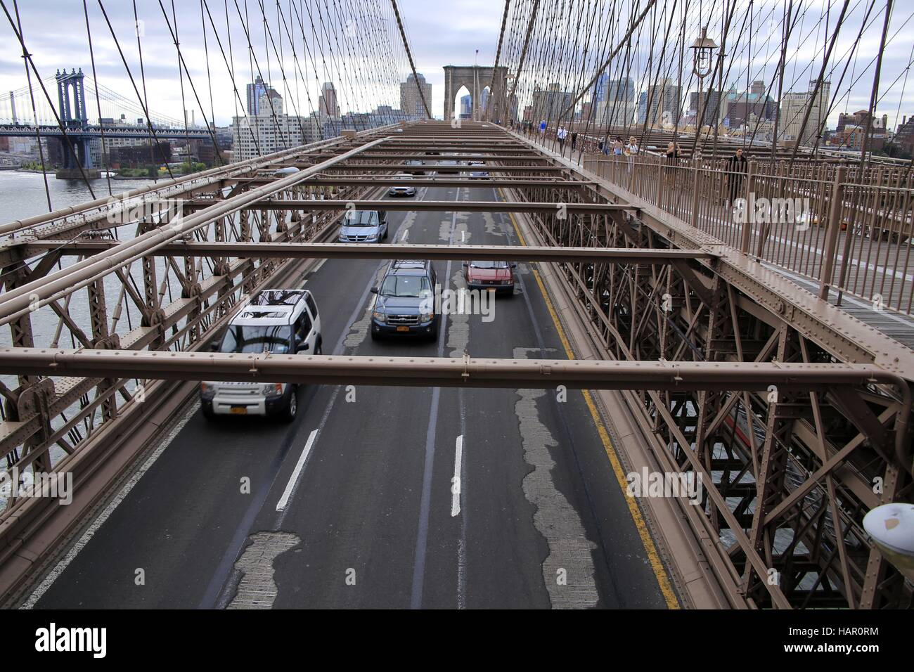 The Brooklyn Bridge connects Manhattan and Brooklyn and spans the East ...
