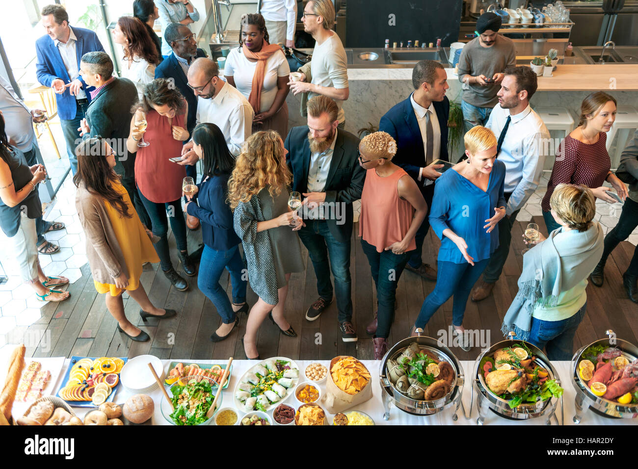 Party People Communication Talking Happiness Concept Stock Photo - Alamy