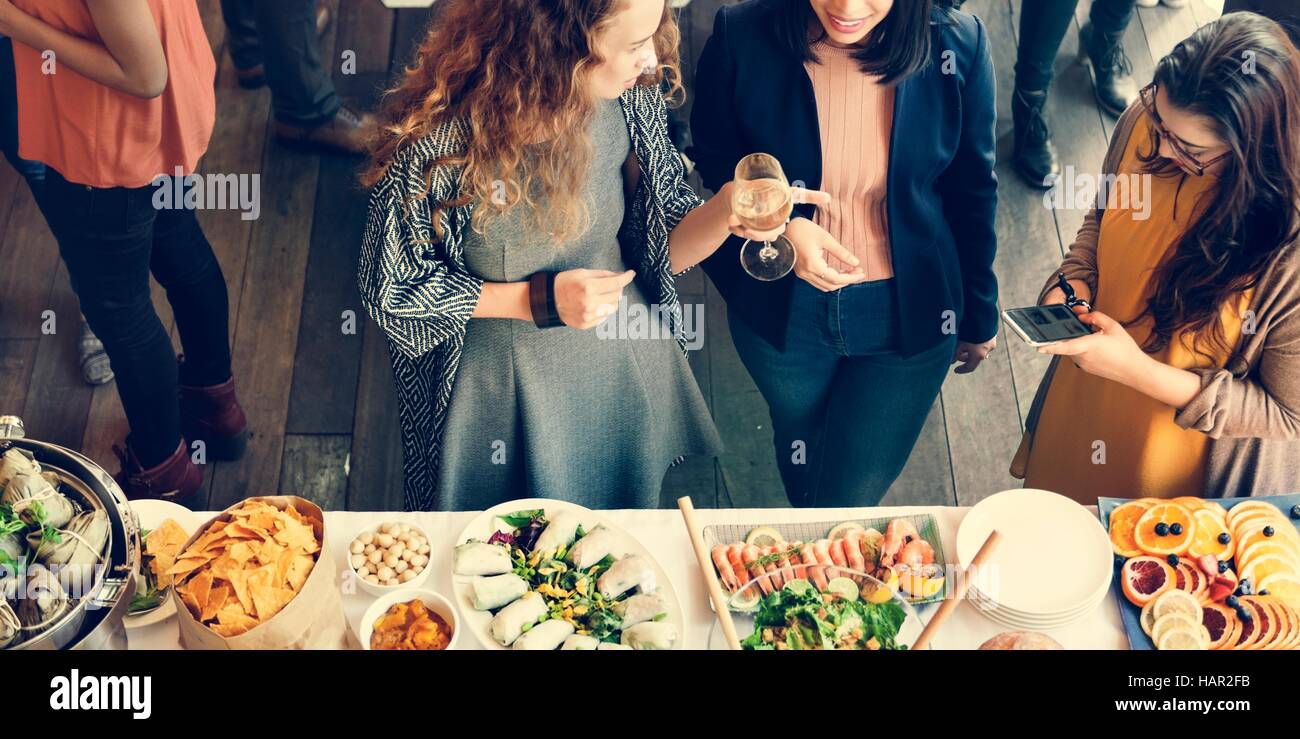 Party People Communication Talking Happiness Concept Stock Photo - Alamy