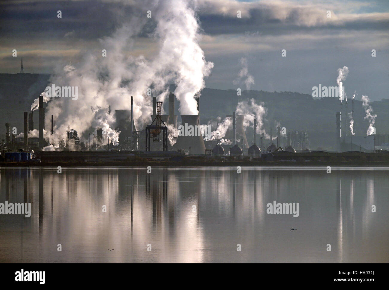 A general view of the Grangemouth oil refinery on the Firth of Forth ...