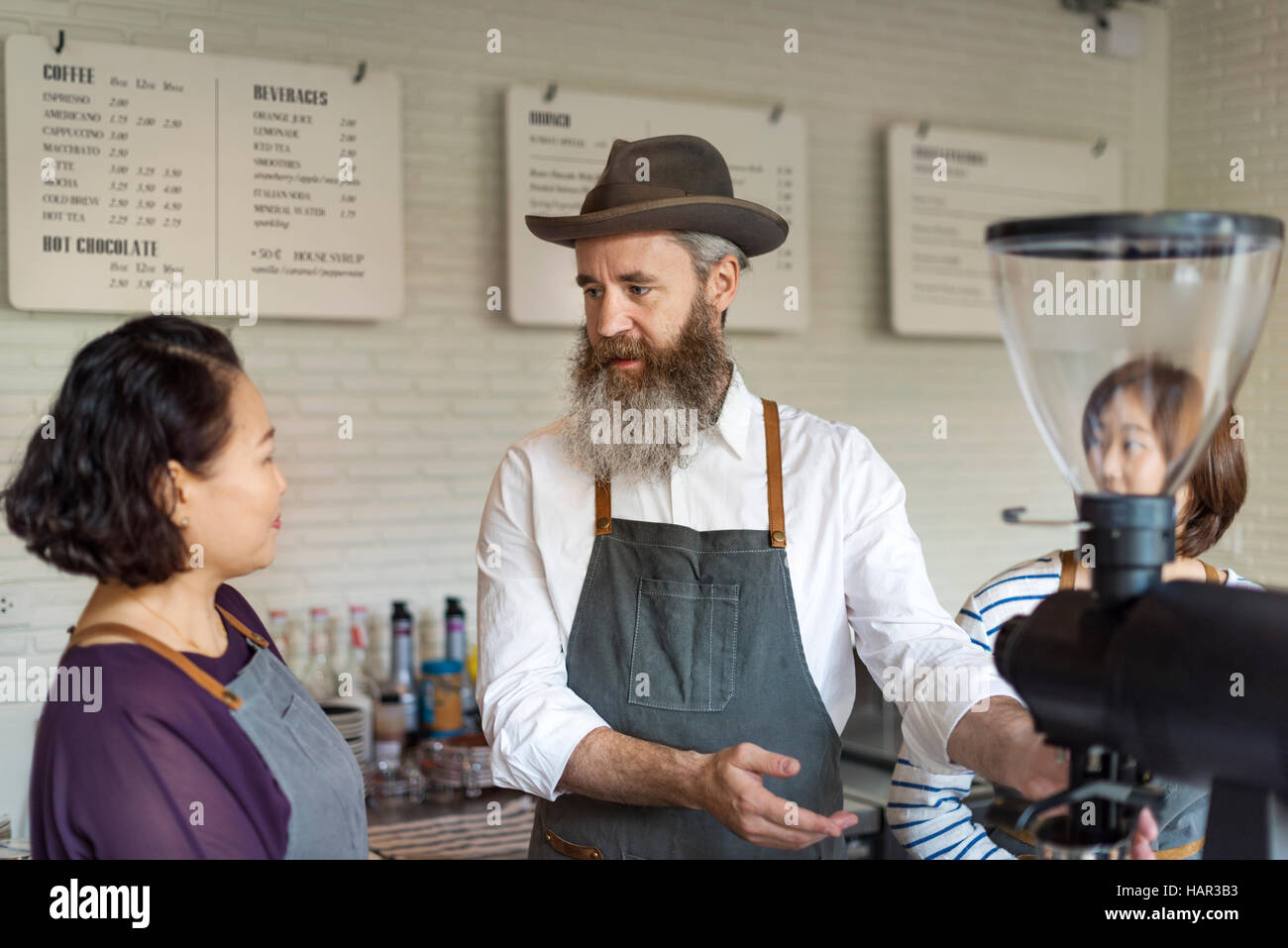 Barista Prepare Coffee Working Order Concept Stock Photo - Alamy
