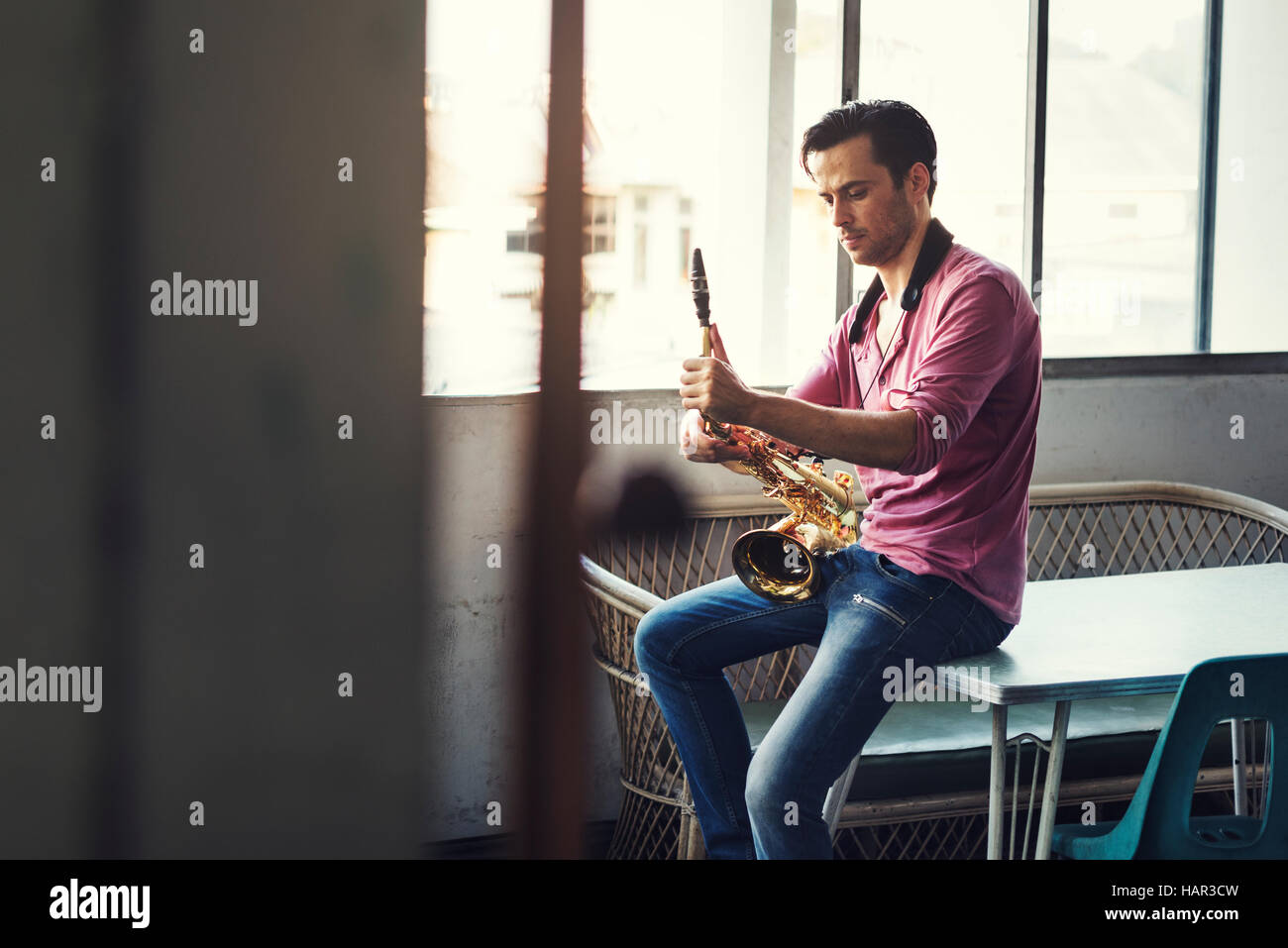 Saxophone Symphony Musician Jazz Instrument Concept Stock Photo - Alamy