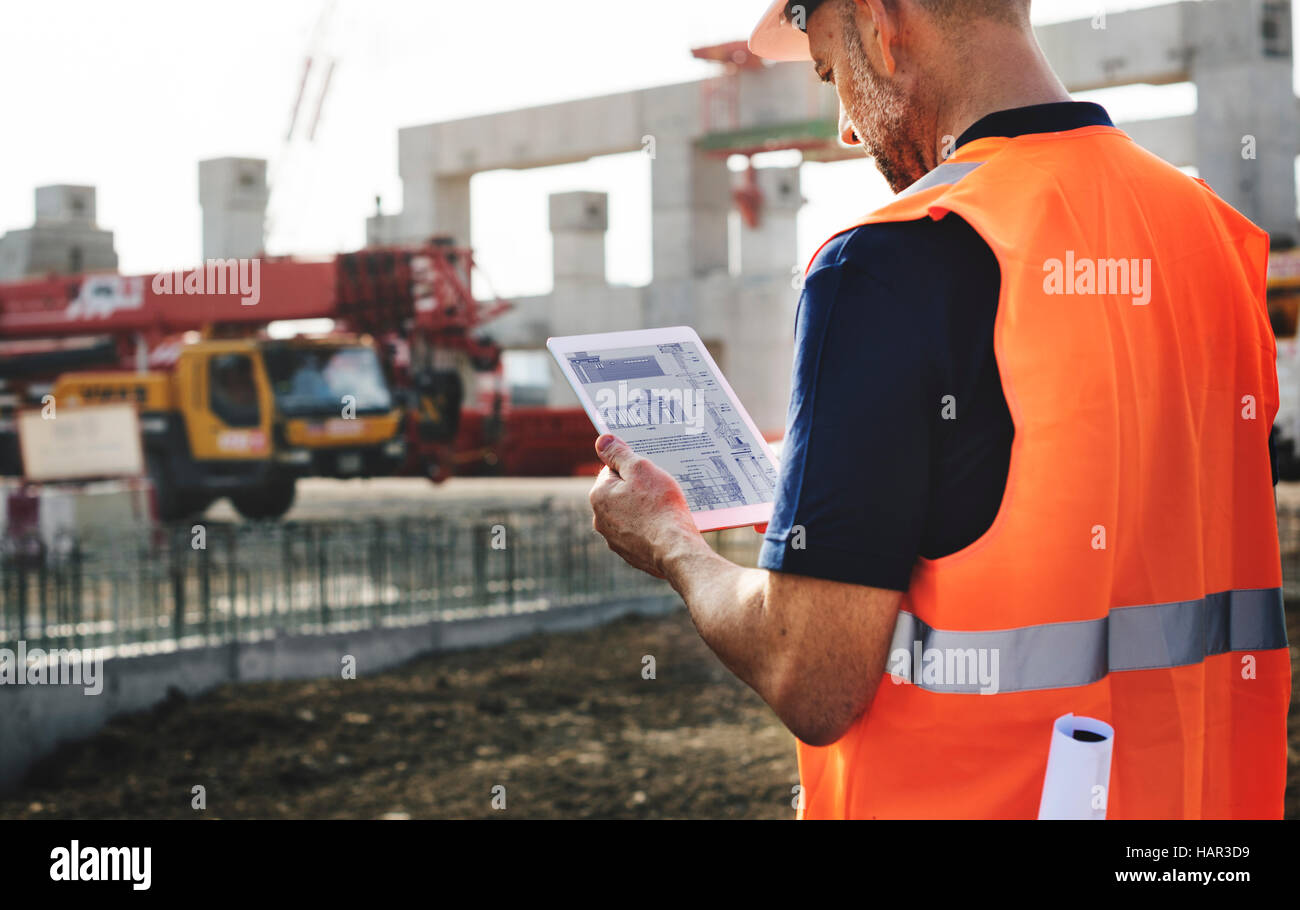 Construction Worker Planning Contractor Developer Concept Stock Photo ...