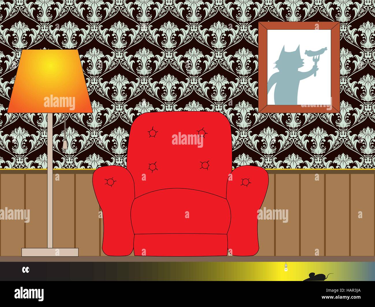 Funny cartoon Interior Vector illustration. EPS 10 Stock Vector Image ...