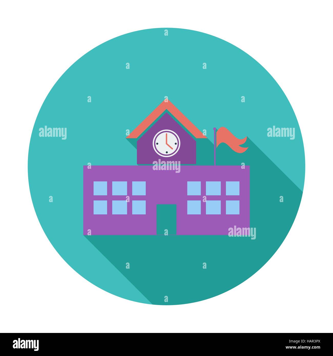 School building. Single flat color icon. Vector illustration Stock ...