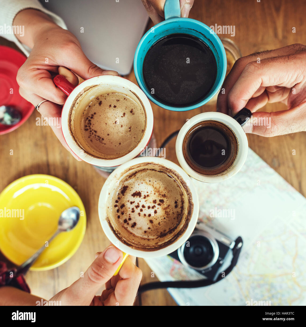 Group Of People Drinking Coffee Concept Stock Photo - Alamy