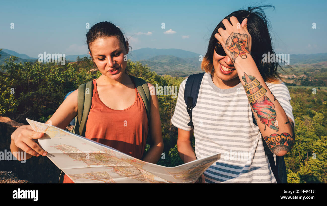 Couple Exploring Trip Holiday Concept Stock Photo - Alamy