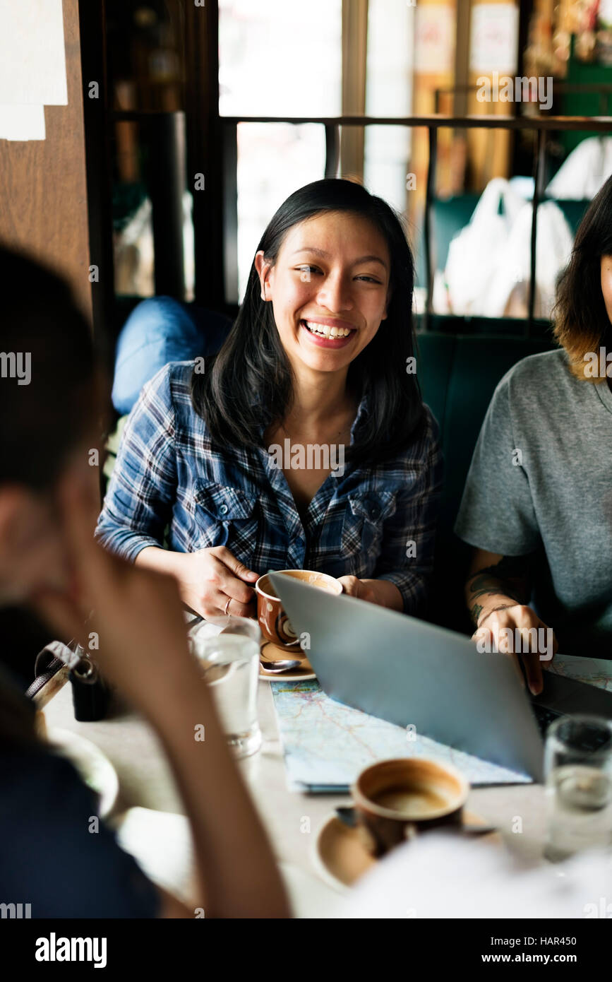 Group Of People Drinking Coffee Concept Stock Photo - Alamy