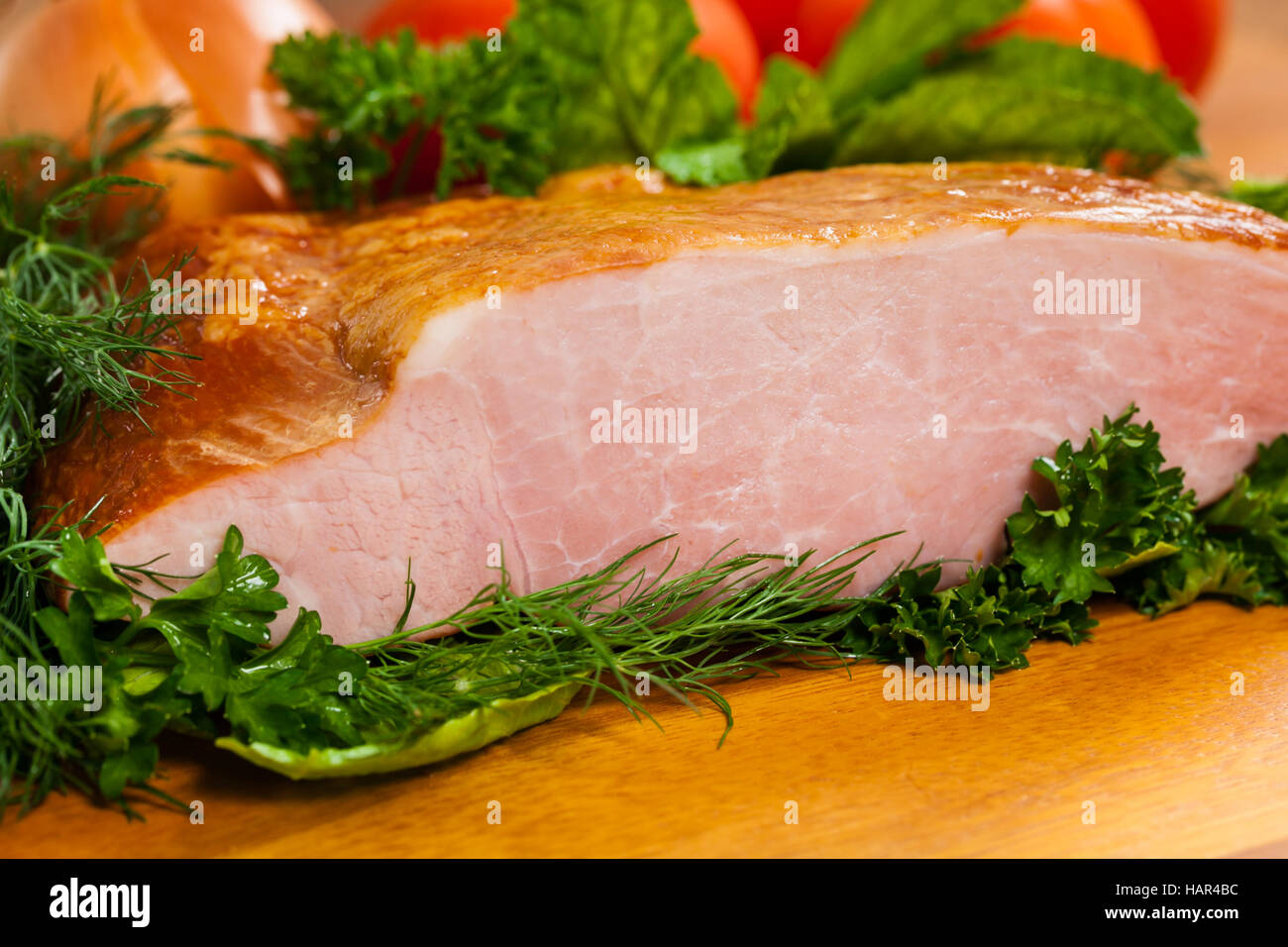 Piece of Smoked Carving Ham Stock Photo - Alamy