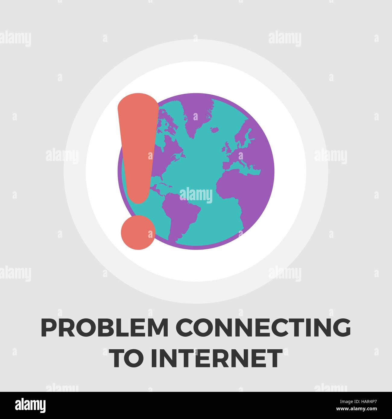 Problem connecting to the internet icon vector. Flat icon isolated on ...