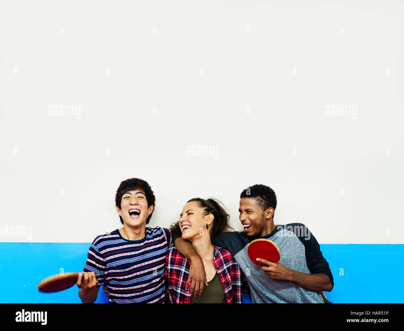Table Tennis Ping-Pong Friends Sport Concept Stock Photo - Alamy